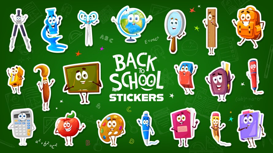 Arabic numbers numeral characters stickers set Vector Image