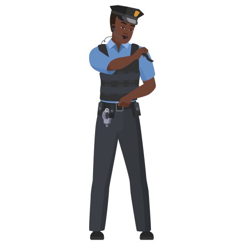 Policeman or police officer cop in uniform Vector Image
