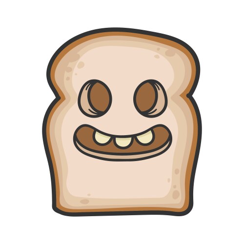 Bread slice cartoon Royalty Free Vector Image - VectorStock