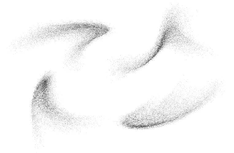 Dotwork abstract shapes black grain texture Vector Image