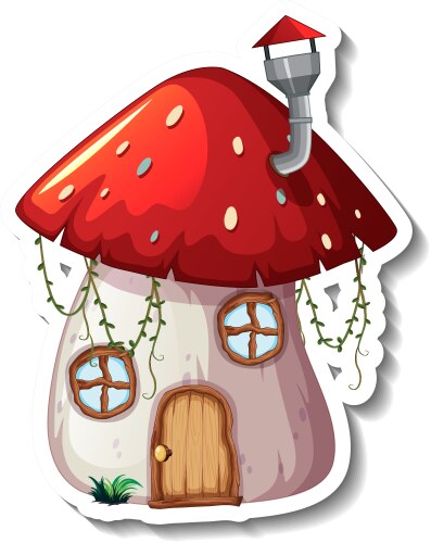 Cartoon funny insects with mushroom house Vector Image
