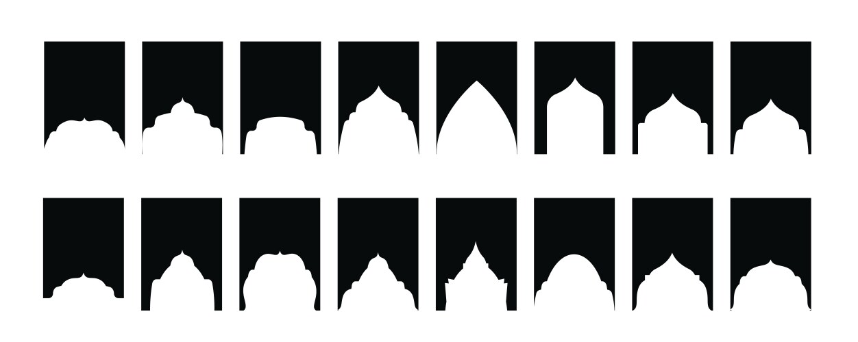 Arabic shapes windows and arches traditional Vector Image