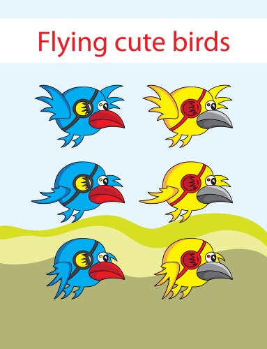 Flying bird animation Royalty Free Vector Image