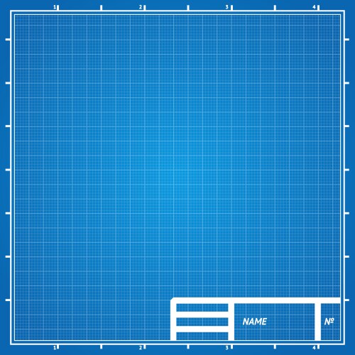 Blue square grid blueprint Royalty Free Vector Image