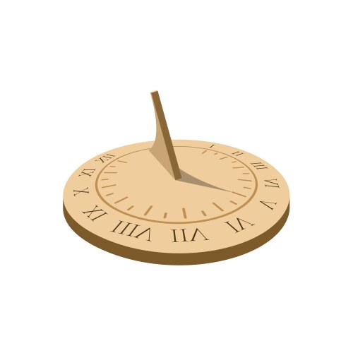 Sundial sun clock hand drawn Royalty Free Vector Image