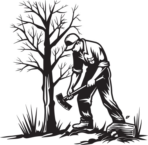 Timber trooper logo tree cutting maestro Vector Image