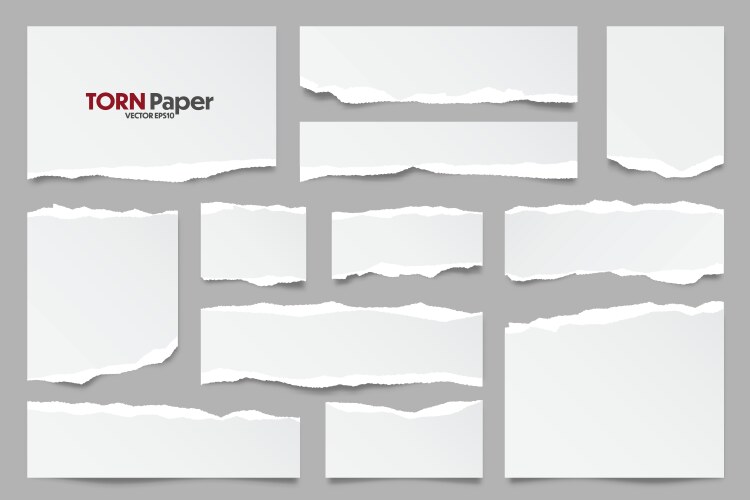 Ripped colored paper strips realistic crumpled Vector Image