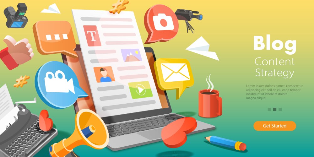 Creative authors working content creators Vector Image