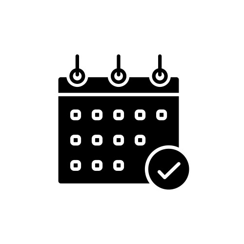 Calendar check icon set date available sign event Vector Image