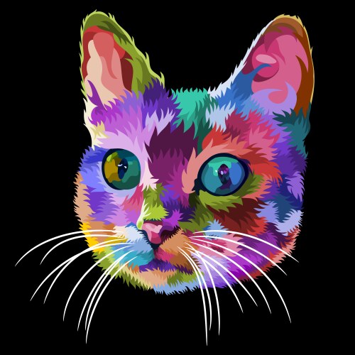 Colorful cat isolated on white background Vector Image