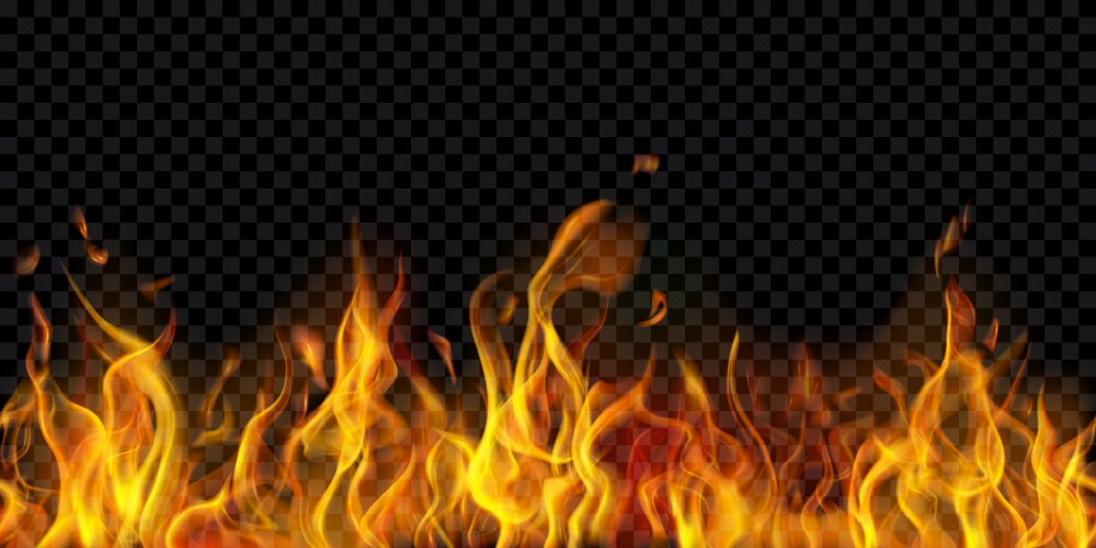 Long horizontal fire flame Royalty Free Vector Image