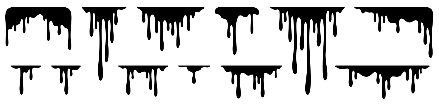 Black Paint Drips Silhouette Royalty Free Vector Image