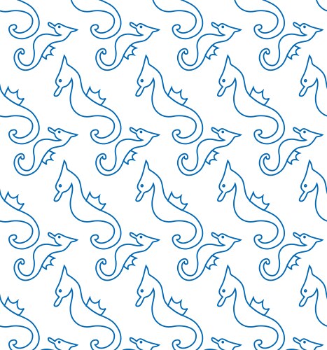 Seahorse and anchors wave pattern Royalty Free Vector Image
