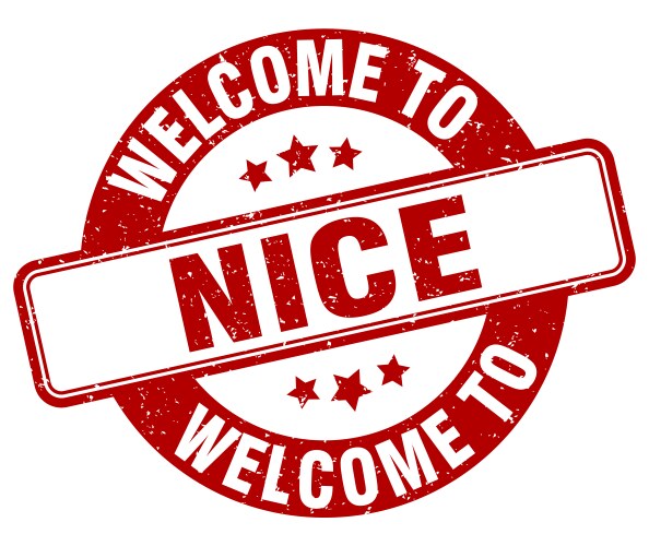 Welcome to nice stamp round sign Royalty Free Vector Image
