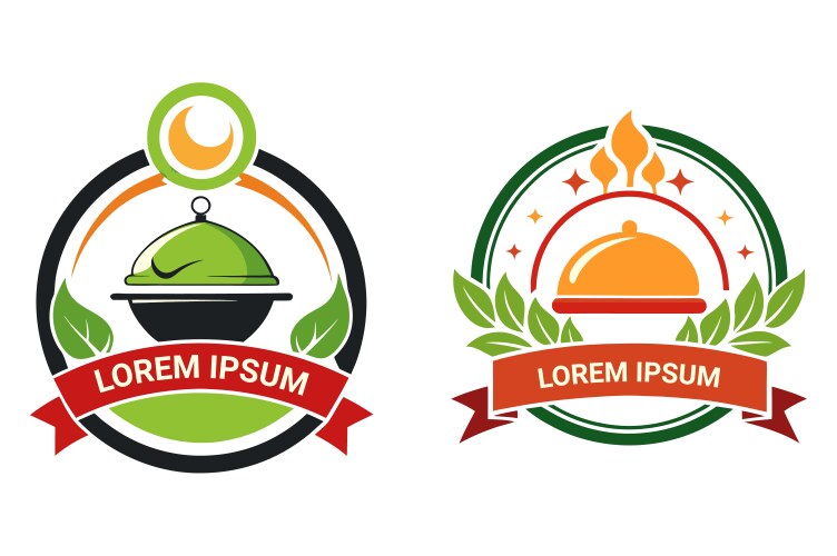 Catering company logo customizable Royalty Free Vector Image