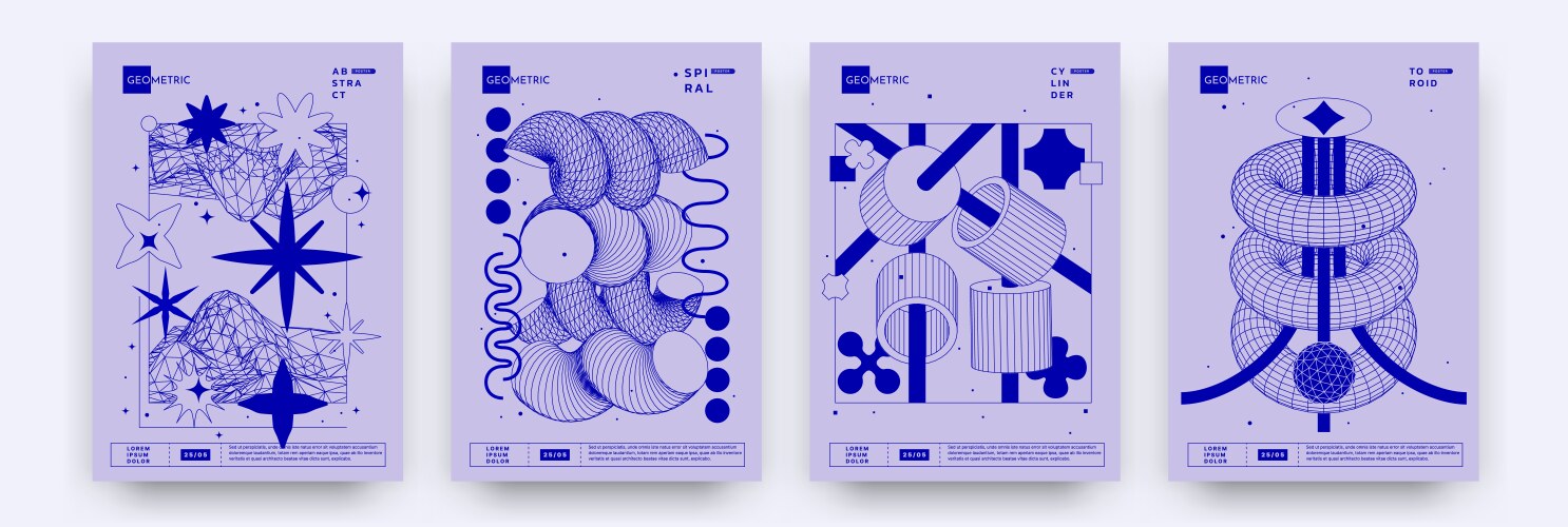 Pastel gradients 3d design posters abstract Vector Image