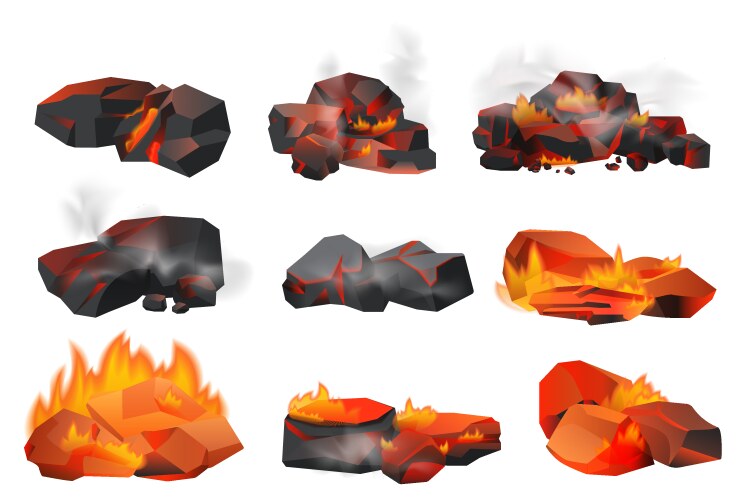 Burning fire on woods outdoor camping campfire Vector Image