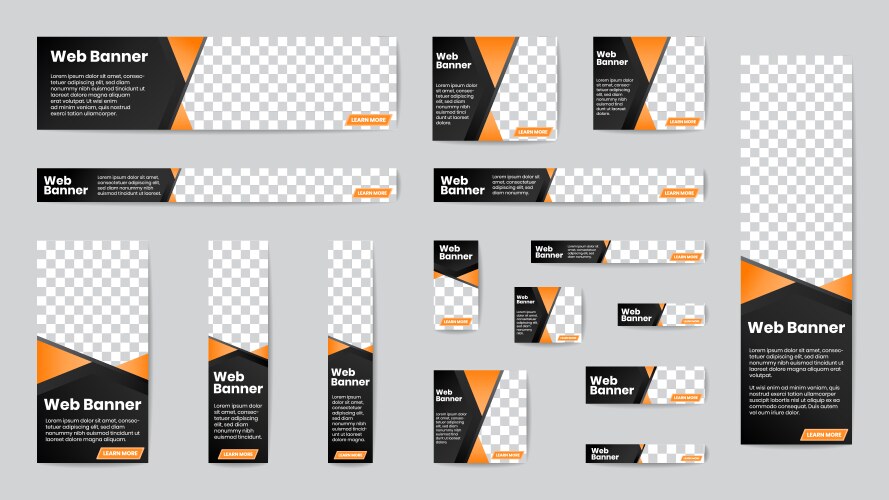 Business web banner standard size template set Vector Image