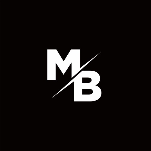 Letter m logo monogram overlapping line mark mm Vector Image