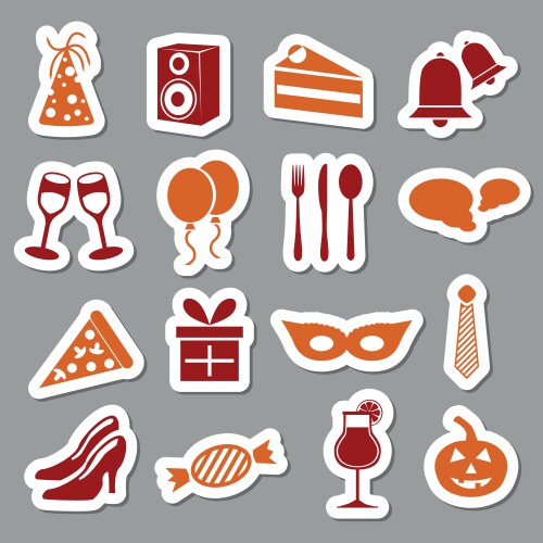 Celebrations and event stickers Royalty Free Vector Image