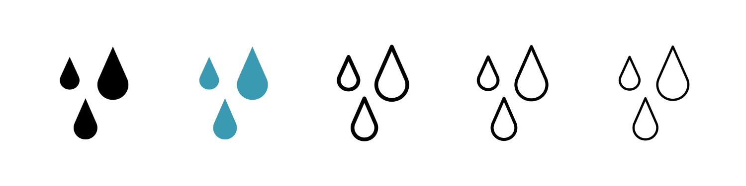 Tear drop line icon isolated on white background Vector Image