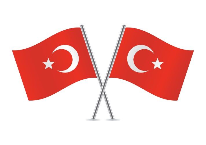 Andorra and turkey crossed flags Royalty Free Vector Image