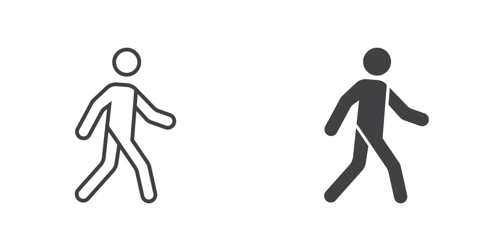 Walking Man Symbol Pedestrian Icon Vector Images (over 1,200)