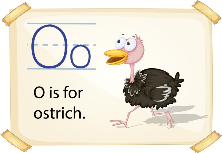 Alphabet letter v and vulture Royalty Free Vector Image
