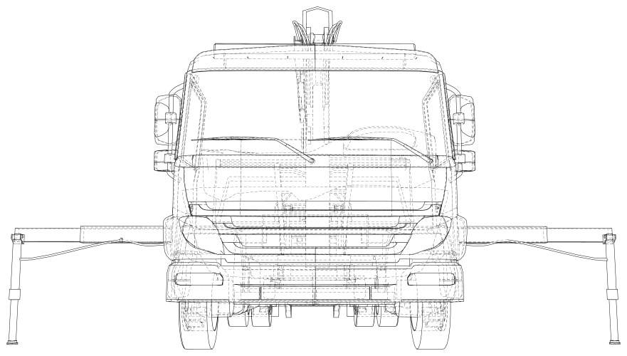 Wire-frame tow truck the layers visible Royalty Free Vector