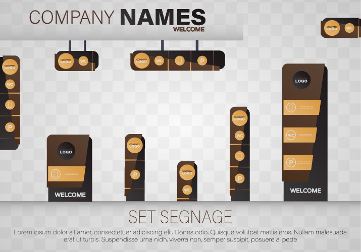 Exterior and interior signage wooden concept Vector Image