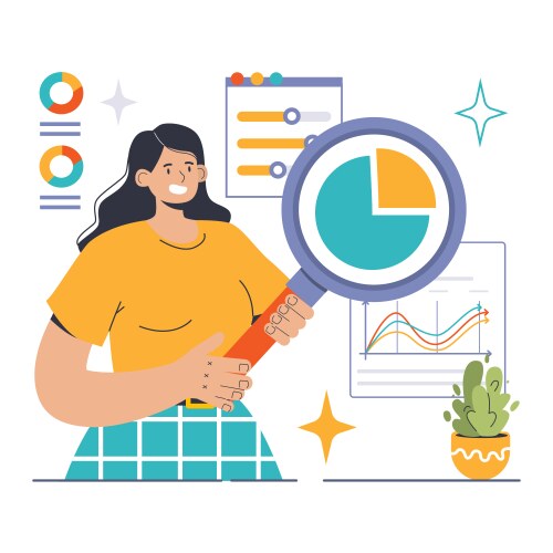 Website analysis conversion rate and traffic Vector Image