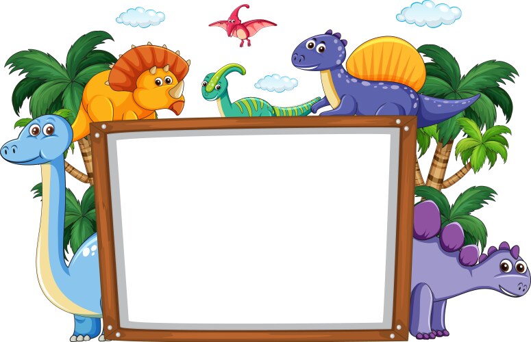 Many dinosaur board game template Royalty Free Vector Image