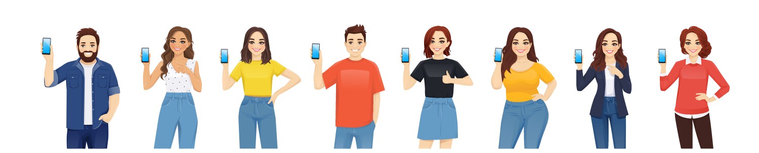 Friends talking on phone Royalty Free Vector Image