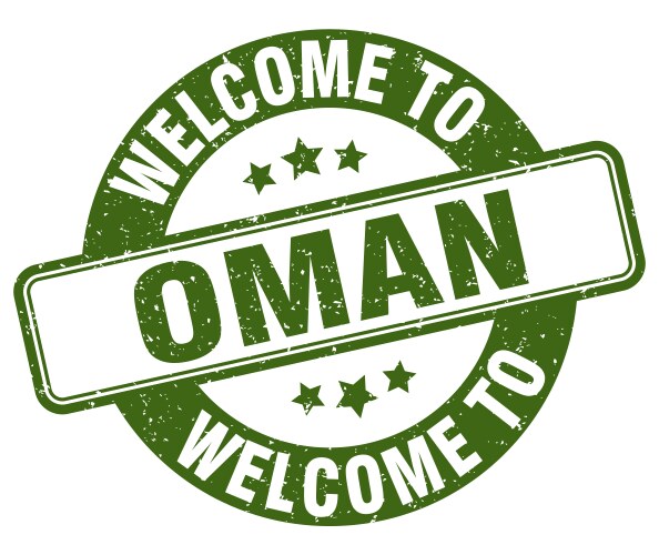 Welcome to oman stamp round sign Royalty Free Vector Image