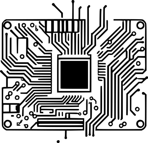 Integrated Circuit Board Silhouette – Royalty-Free Vector | VectorStock