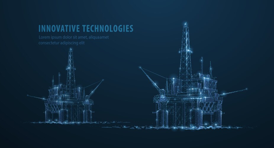 Oil rigs abstract 3d floating rig platforms Vector Image