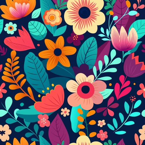 Colorful floral pattern Royalty Free Vector Image