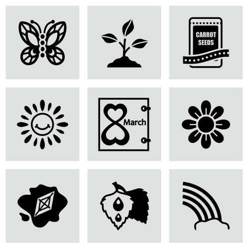 Set of seasons icons winter spring summer autumn Vector Image