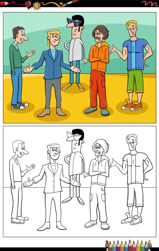 Broadcaster on television coloring page Royalty Free Vector