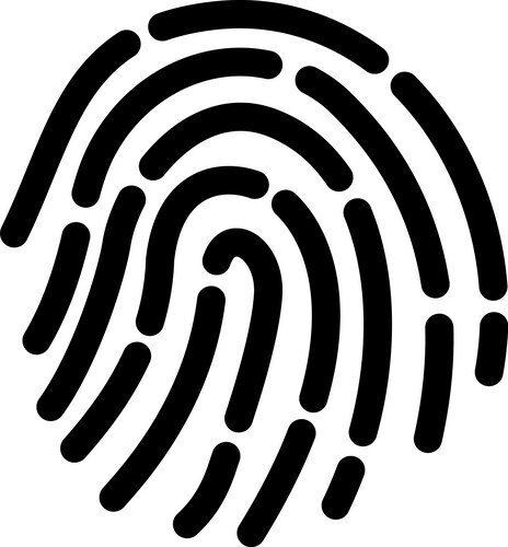 Fingerprint icon fingermark symbol Royalty Free Vector Image
