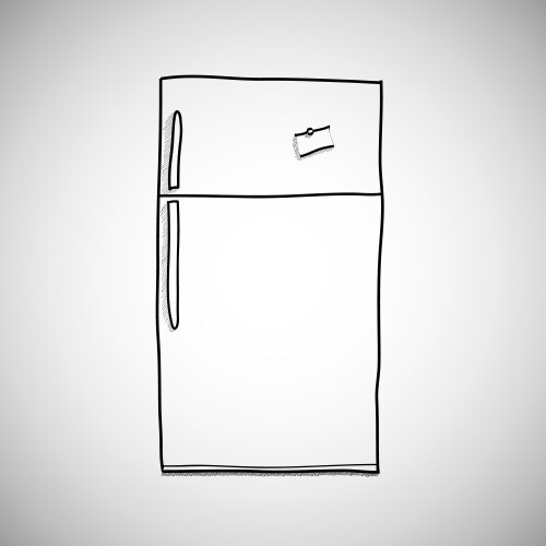 Set of four hand drawn fridges Royalty Free Vector Image