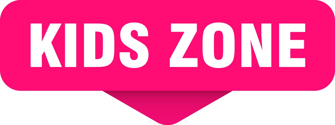 Kids zone sticker sign on transparent Royalty Free Vector