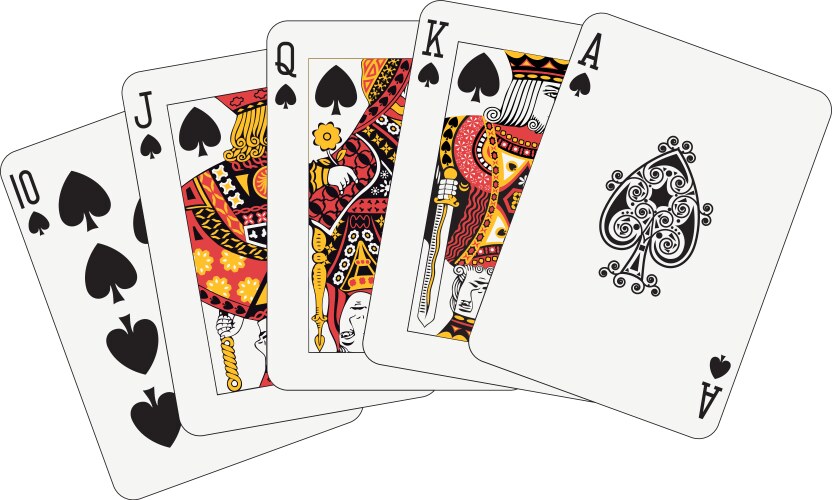 Royal flush spades Royalty Free Vector Image - VectorStock