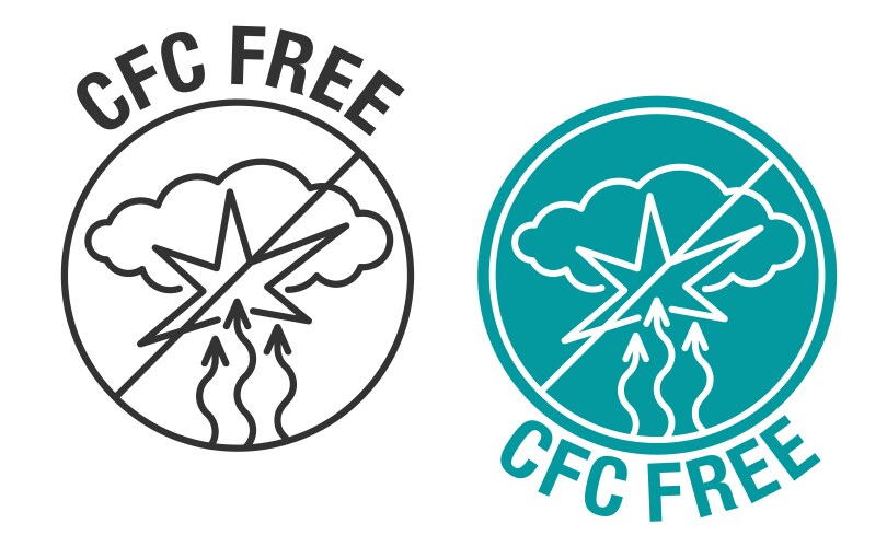 Cfc free sign - freon aerosol inhaler component Vector Image