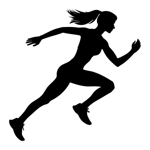 Male runner and female silhouette Royalty Free Vector Image
