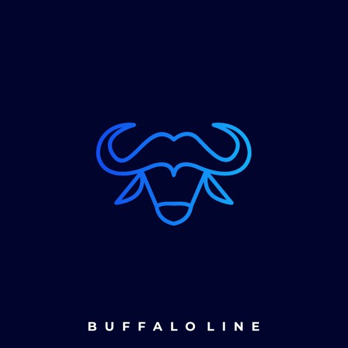 Buffalo head design on black background wild Vector Image
