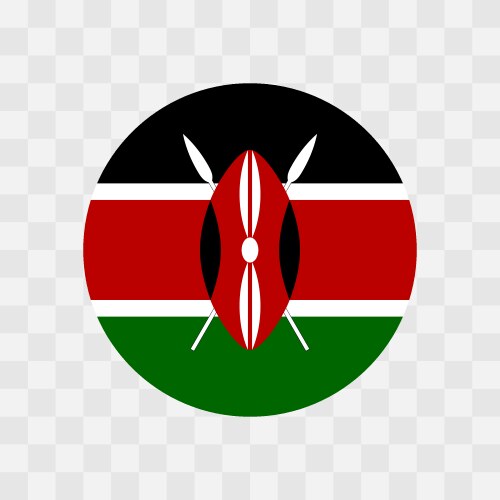 Circle button flag of kenya Royalty Free Vector Image