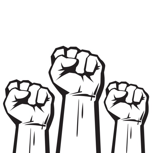 Rebel protest revolution poster human clenched Vector Image