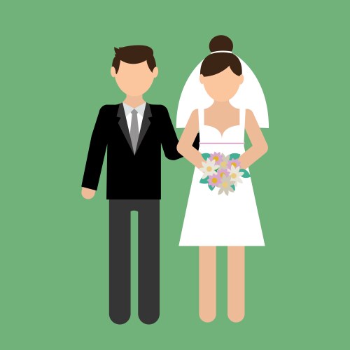 Beautiful couple in official style outfit Vector Image