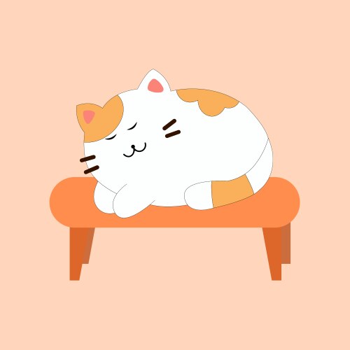 Cute sleeping grey cat Royalty Free Vector Image